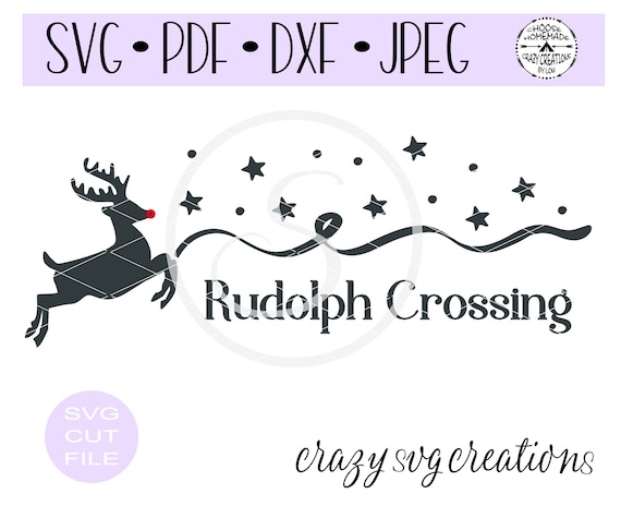 Rudolph Crossing SVG Rudolph the Red Nose Reindeer SVG | Etsy