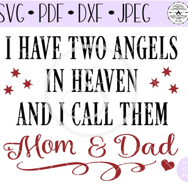 Mom and Dad Angels Png - Etsy