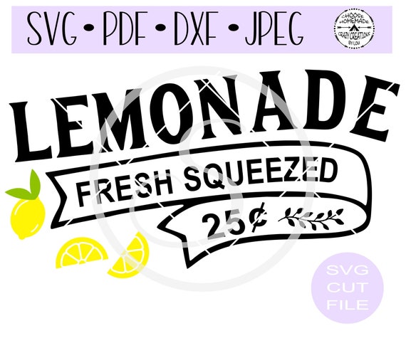 Fresh Squeezed Lemonade SVG Digital Cut File HTV Cut File | Etsy