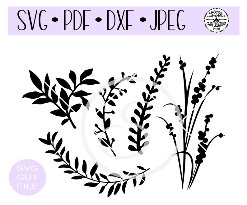 Leaf Flourish 5 Different Styles Digital Cut File for - Etsy