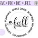 Fall Sweet Fall Words Circle Word Art SVG Digital Cut File for Htv ...