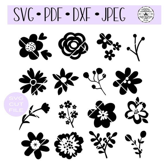 Flowers and Stems Misc. SVG Digital Cut File for | Etsy