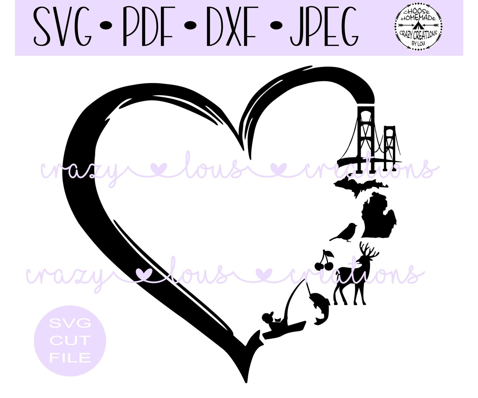 Michigan Distressed Heart SVG | Michigan Icons | Digital Cut File | HTV ...
