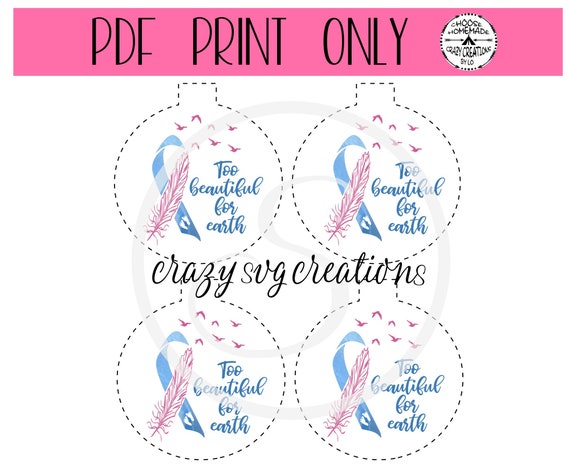 Miscarriage Infant Awareness Ribbon You Cut 4 Ornament - Etsy UK