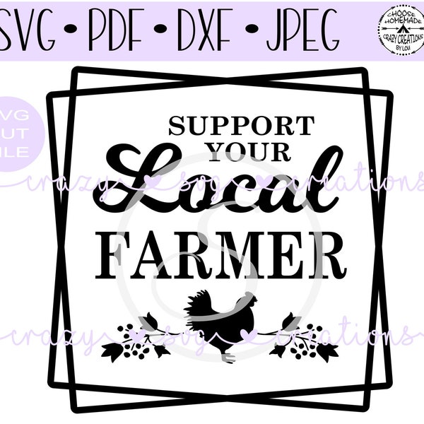 Support Your Local Farmer Svg - Etsy