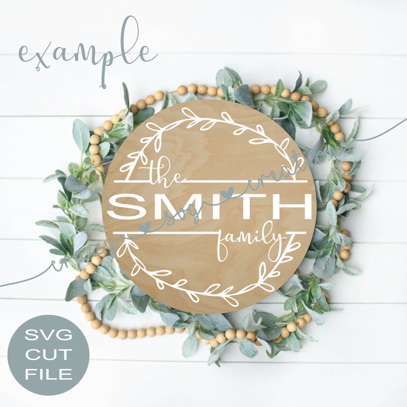 Split Wreath Family Name SVG Digital Cut File HTV Cut File - Etsy