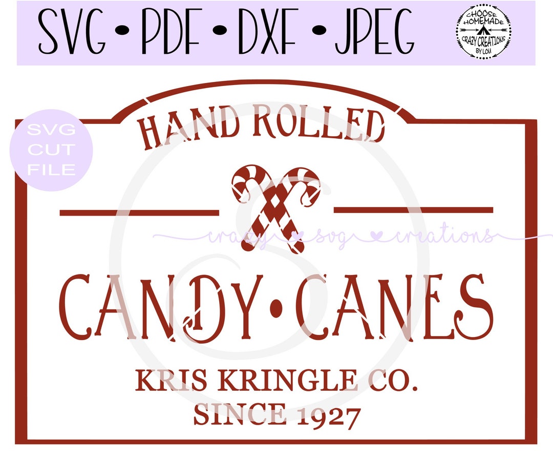 Hand Rolled Candy Canes Kris Kringle SVG | Digital Cut File | HTV Cut ...