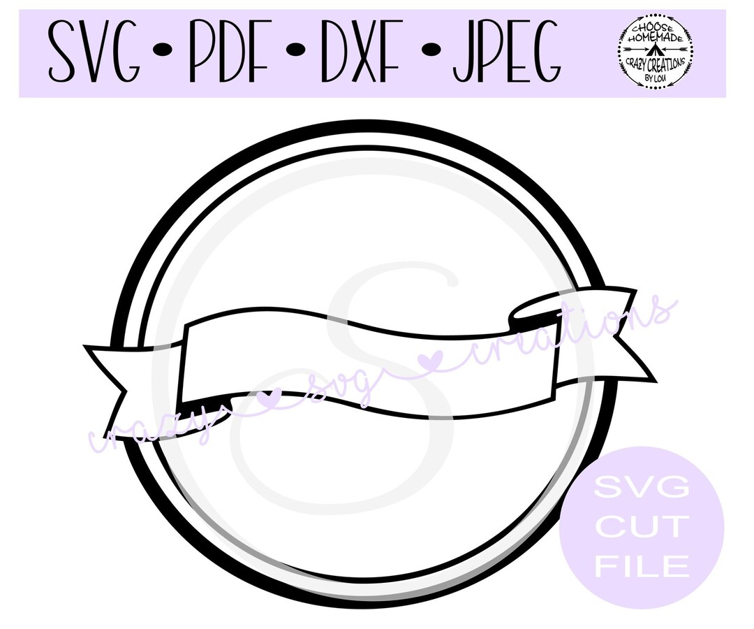 Circle Wreath With Banner SVG | Digital Cut File | HTV Cut File | Vinyl ...