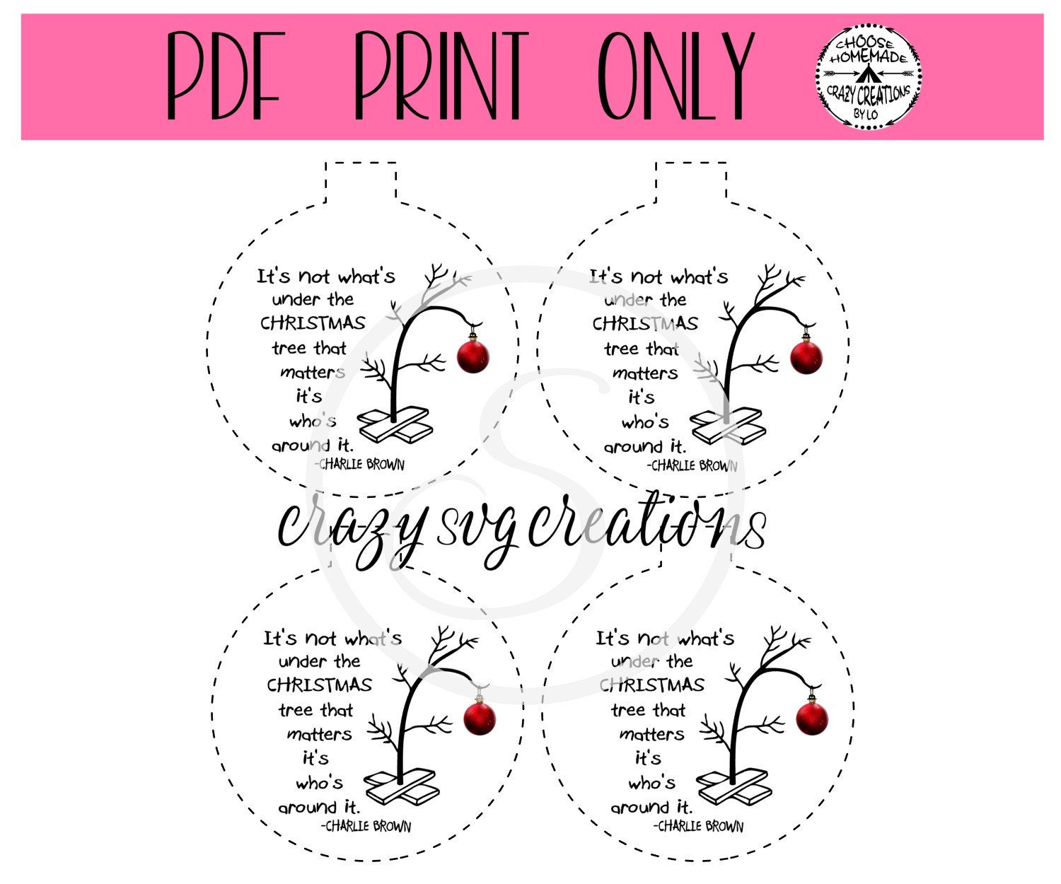 Charlie Brown's Sad Little Christmas Tree -you Cut 3 or 4" Round ...