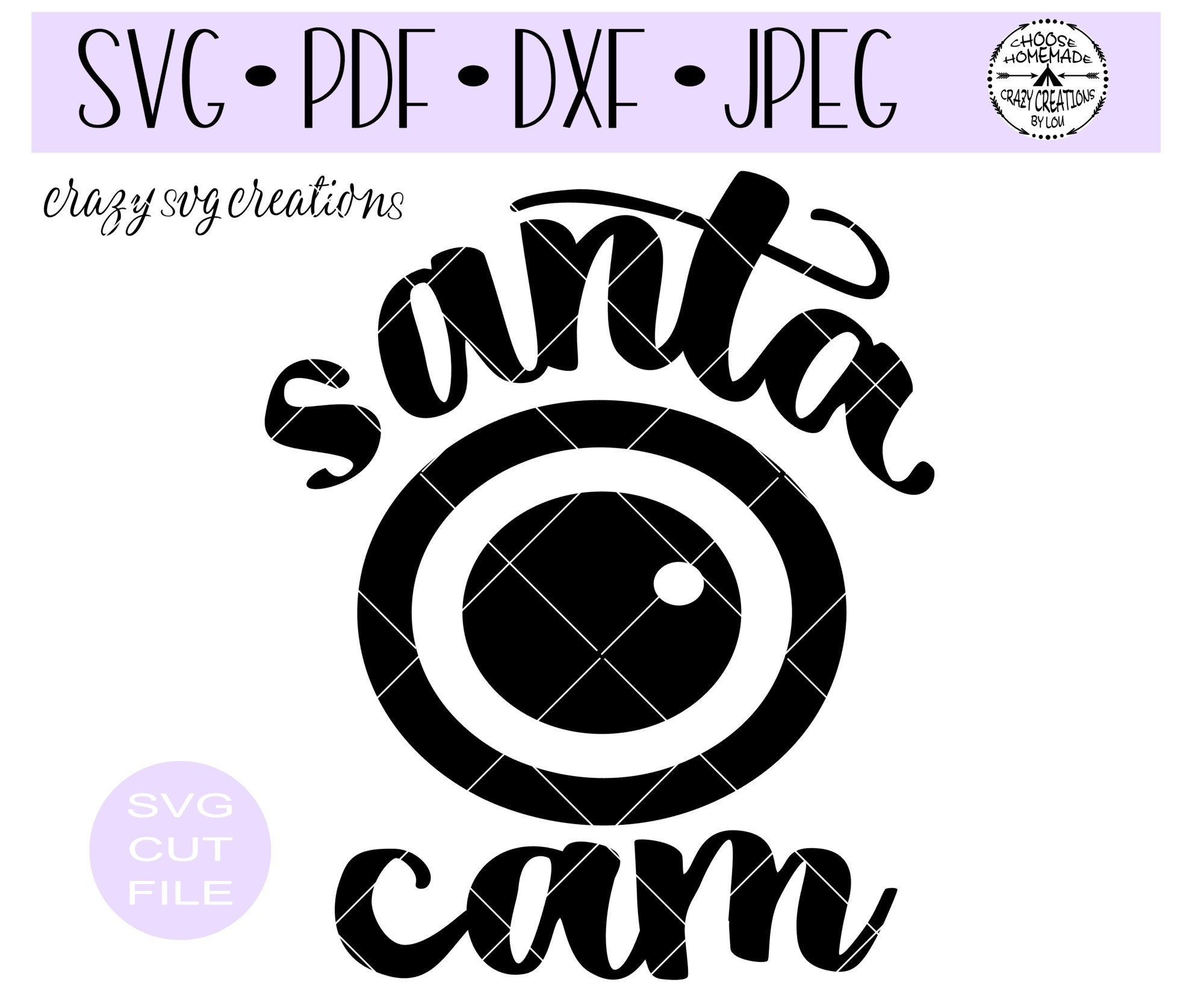 Santa Cam SVG Santa is Watching SVG Digital Cut File Htv - Etsy