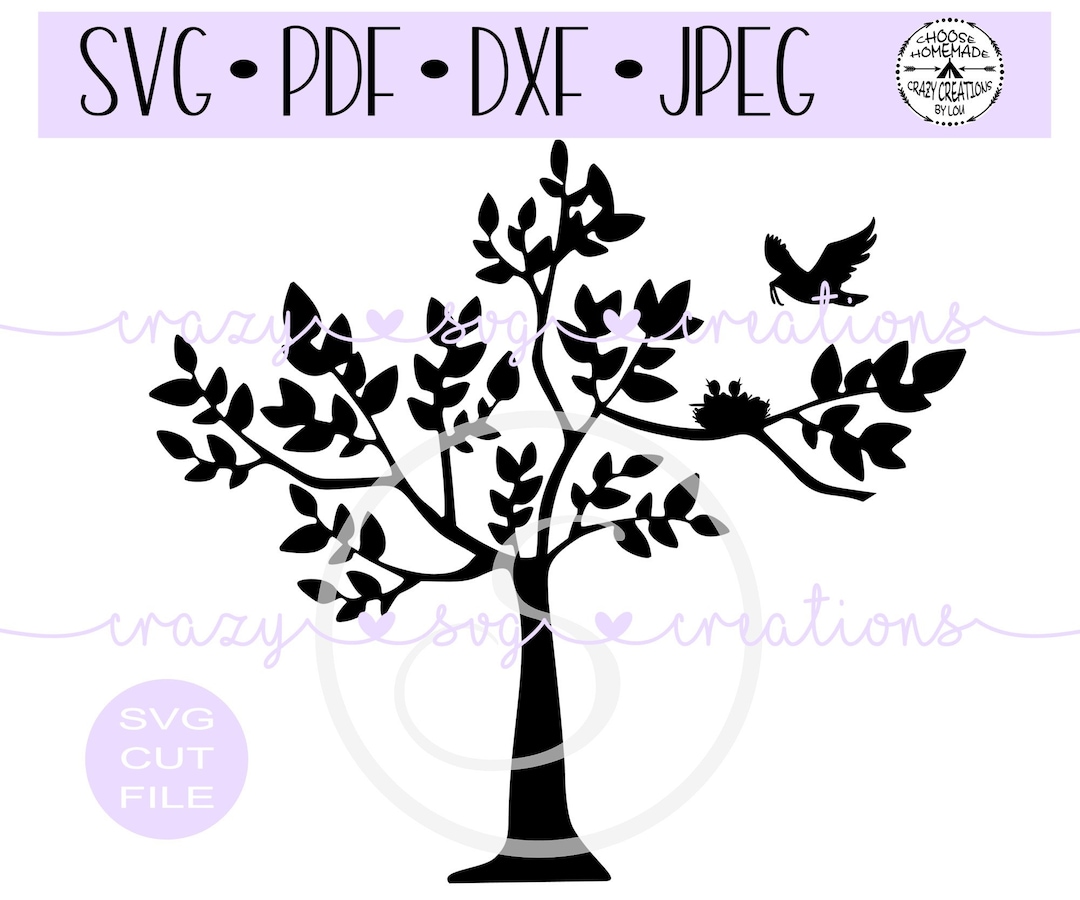 Feeding Birds Tree Silhouette SVG | Digital Cut File | HTV Cut File ...
