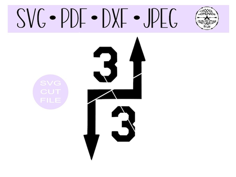 3 up 3 Down SVG Digital Cut File for - Etsy