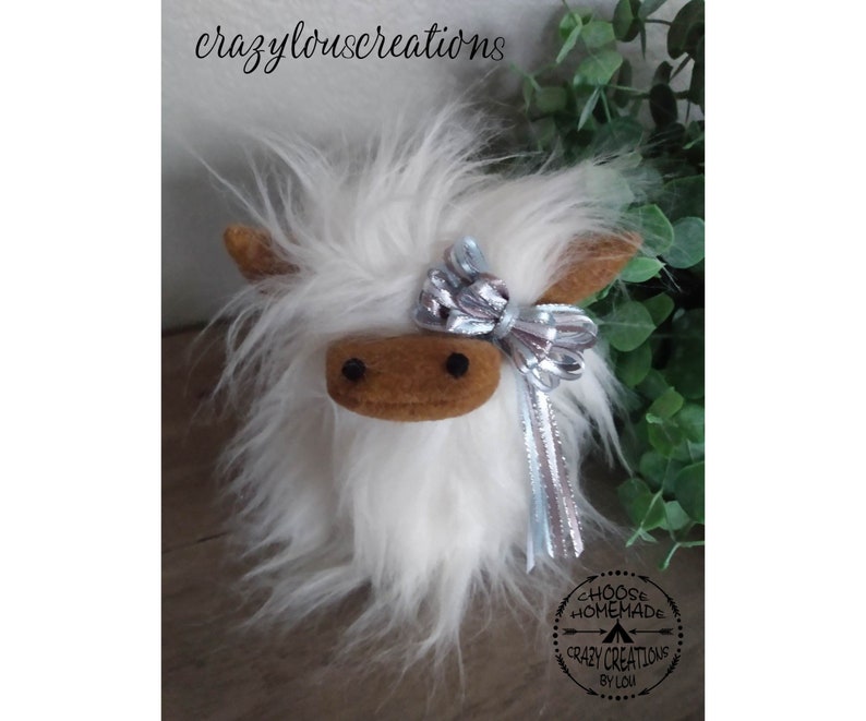 Highland Cow Fluffy Cream Cow Shelf Sitter Approximately 5 - Etsy