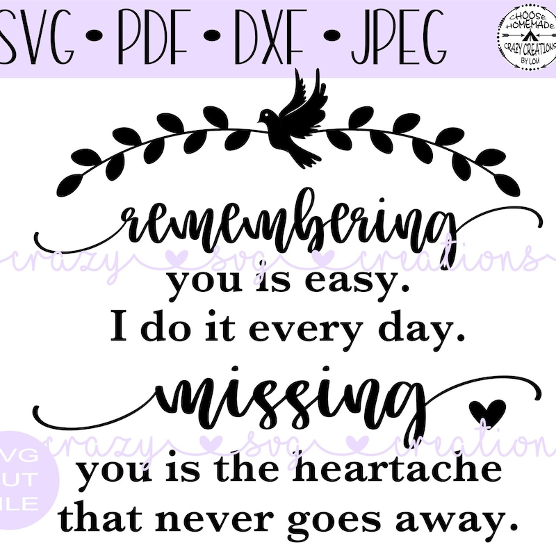 Remembering You is Easy Svg - Etsy