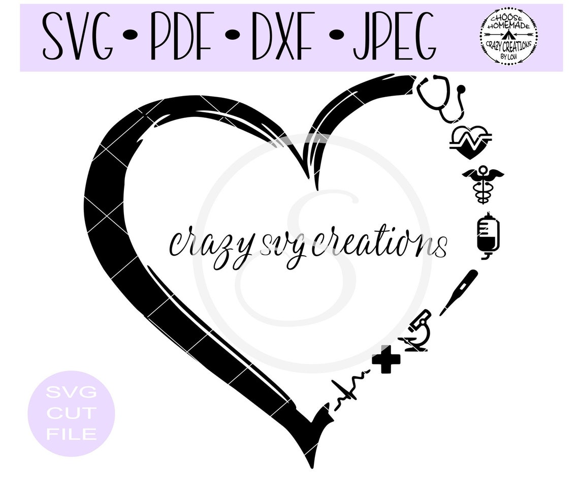 Nurse Doctor Medical Distressed Heart SVG Digital Cut - Etsy