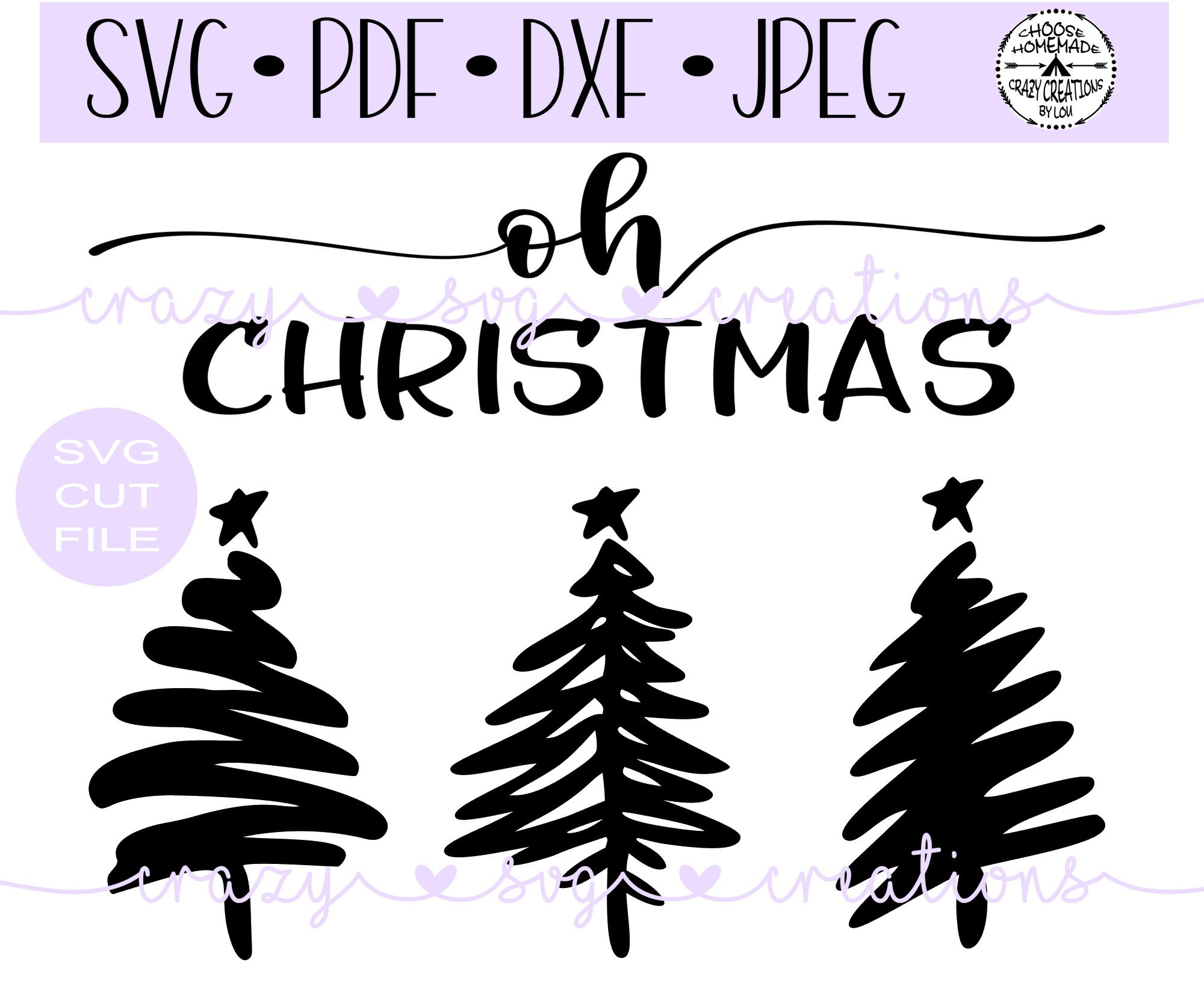 Oh Christmas Tree SVG Christmas Trees Digital Cut File for Htv-vinyl ...