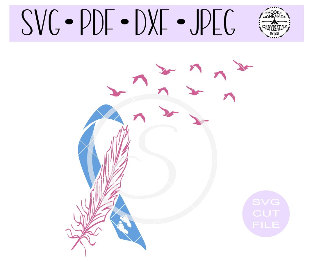Miscarriage Infant Awareness Ribbon SVG | Infant Loss Digital Cut File ...