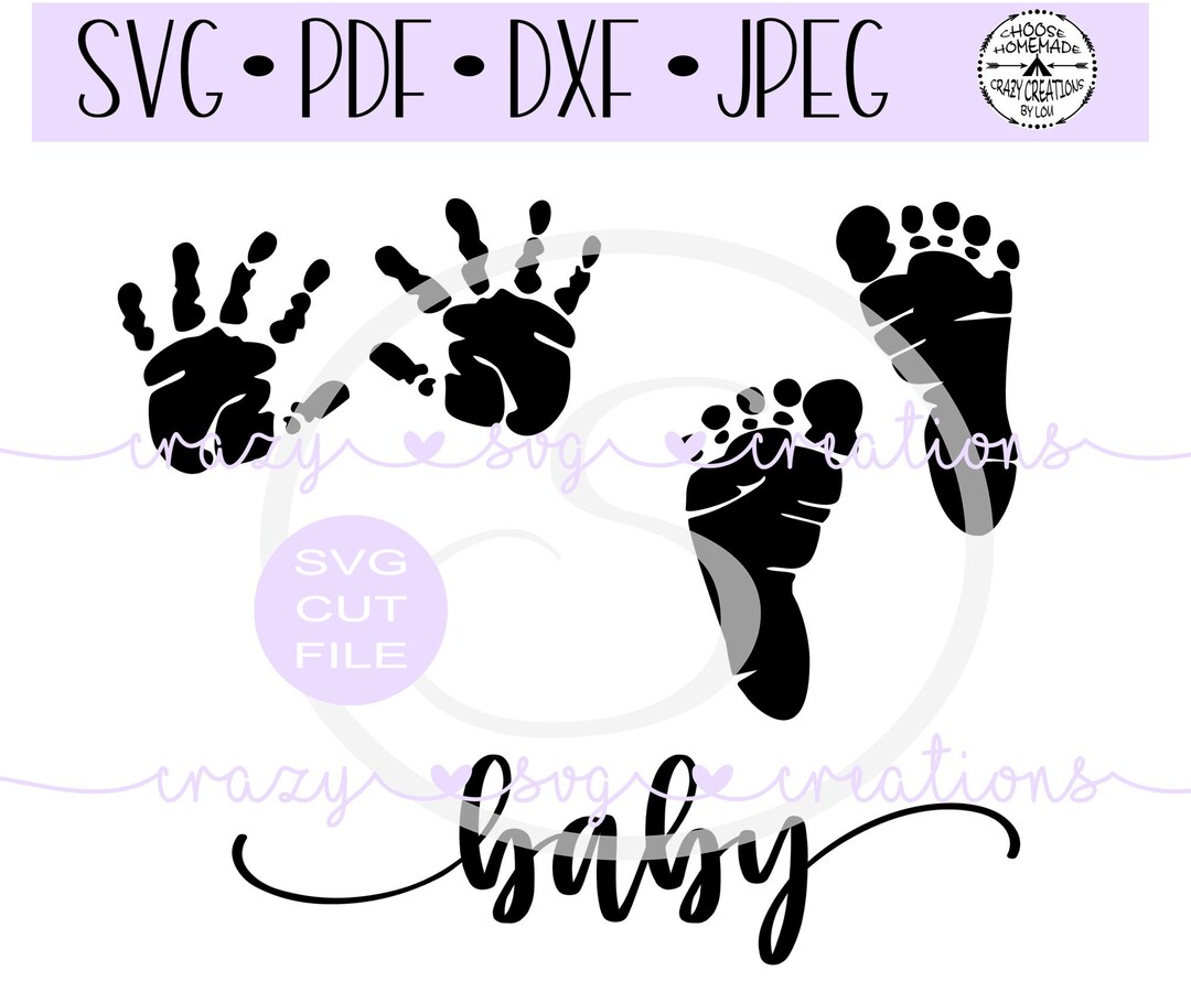 Baby's Handprints | Baby's Footprints SVG | Digital Cut File | HTV Cut ...
