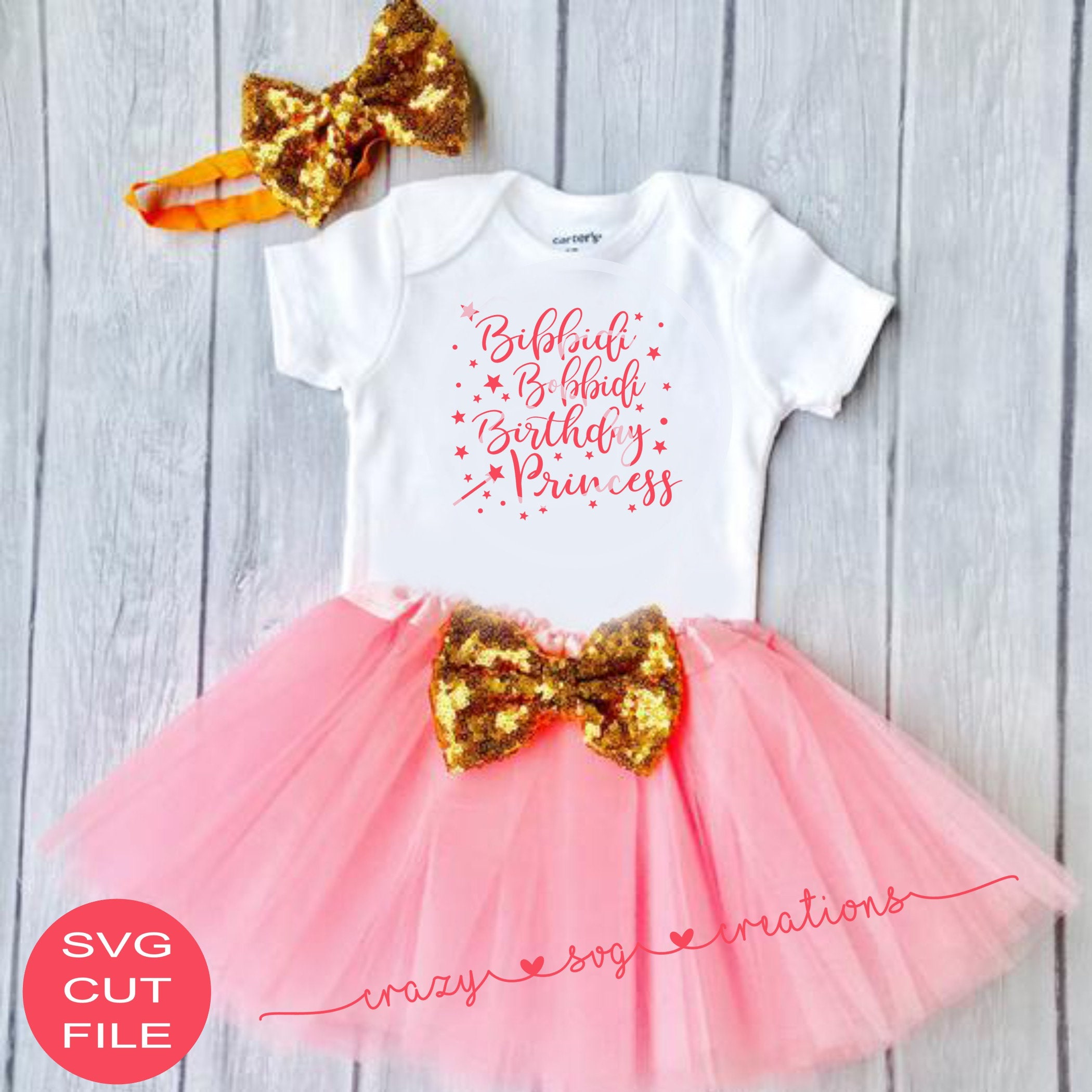 Bibbidi Bobbidi Birthday Princess SVG | Digital Cut File | HTV Cut File ...