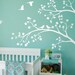Large White Tree Wall Decal Corner Tree Sticker with Leaves | Etsy