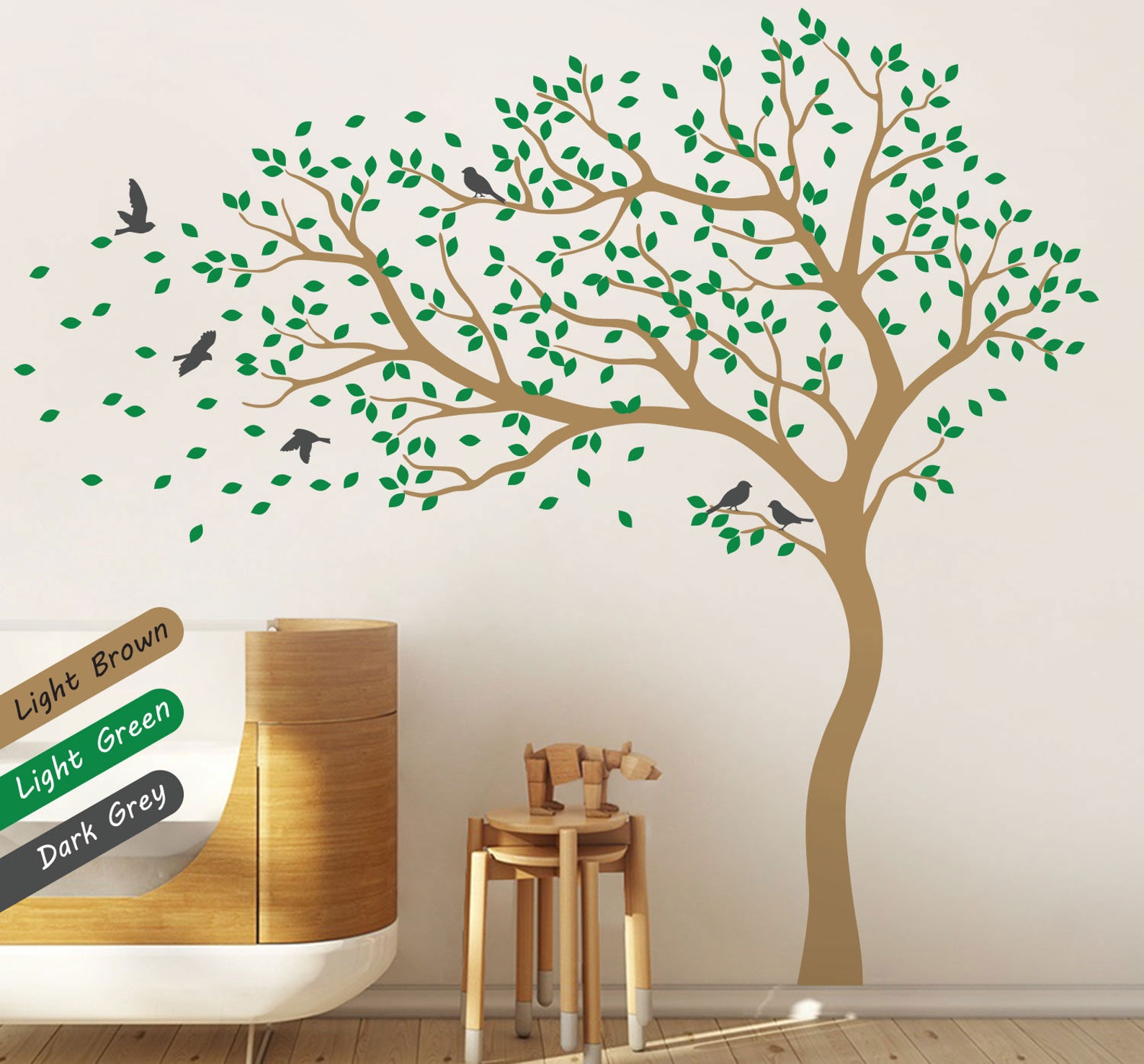 Tree wall decal huge tree wall stickers nursery wall decor | Etsy
