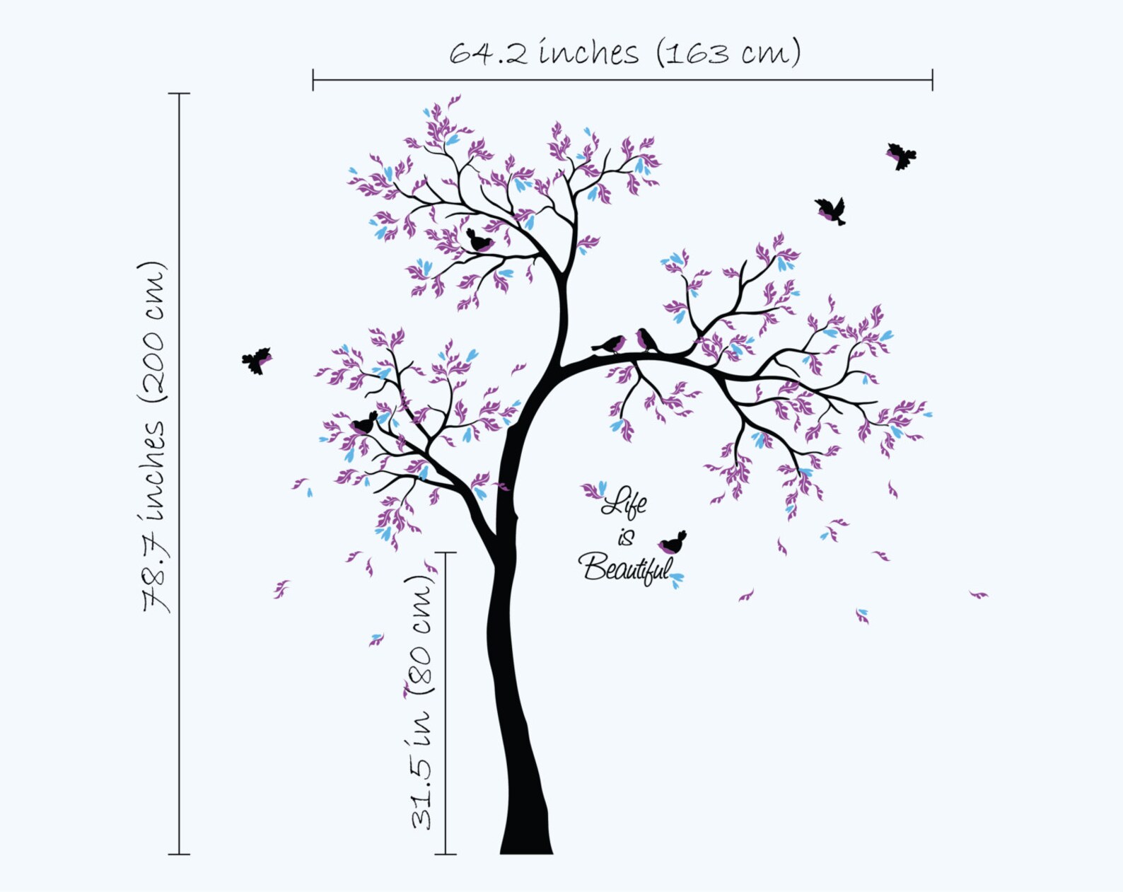 Tree Wall Decal With Custom Name or Quote Beautiful Baby Room | Etsy