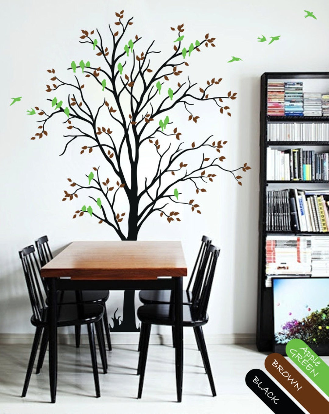 Tree Wall Sticker With Birds, Tree Wall Decals, Kids Room Wall Tattoo ...