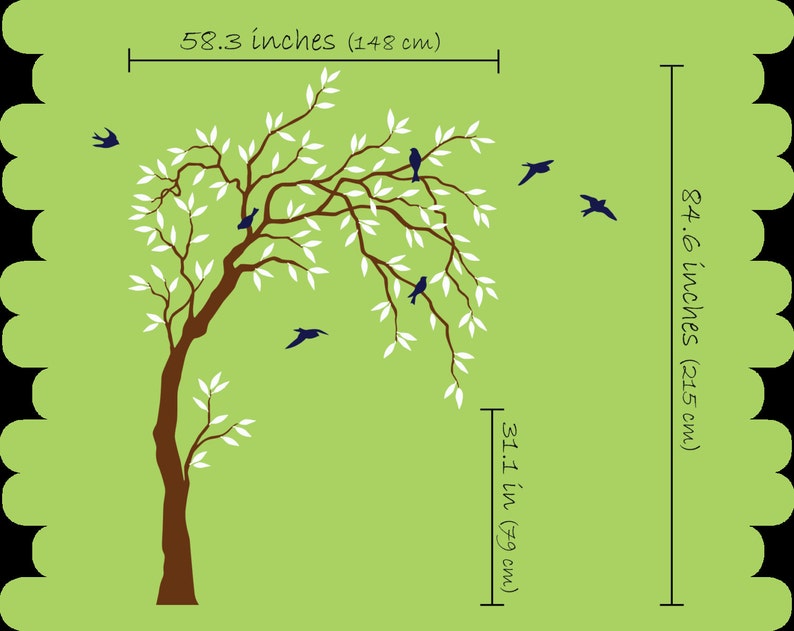Large Tree Wall Decal Nursery Trees Wall Sticker Baby Room | Etsy