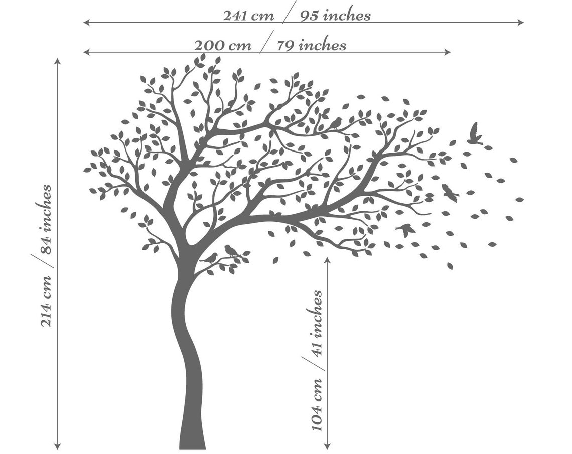 Tree Wall Decal Huge Tree Wall Decals Nursery Wall Decor Large - Etsy