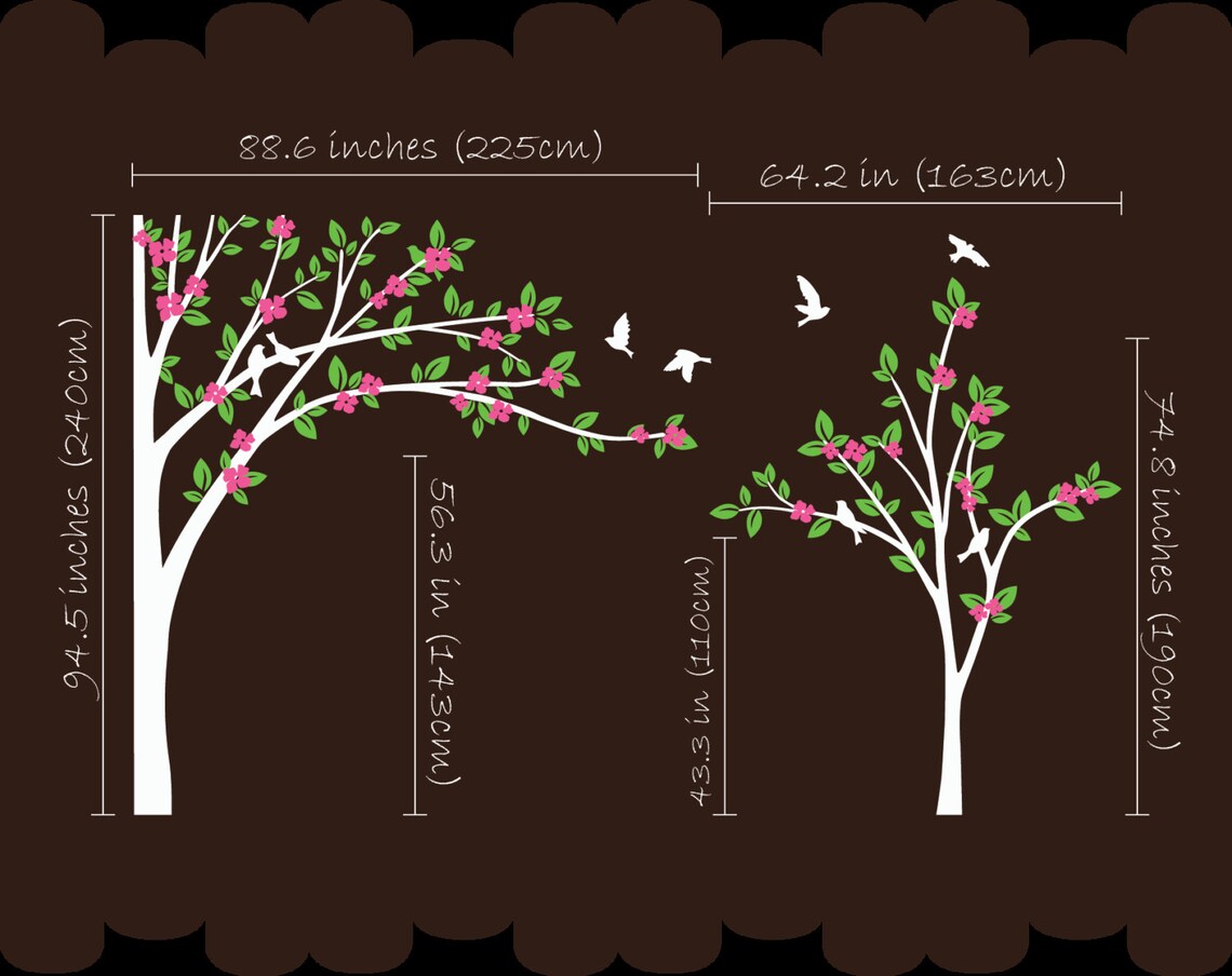 Tree Wall Decal Large Nursery Corner Tree Wall Decal - Etsy