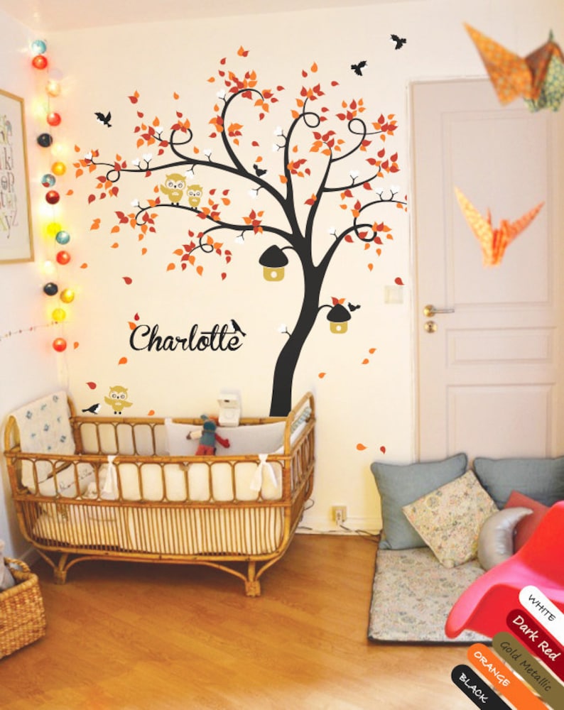 Large Tree Wall Decal With Personalized Name Wall Decal With - Etsy