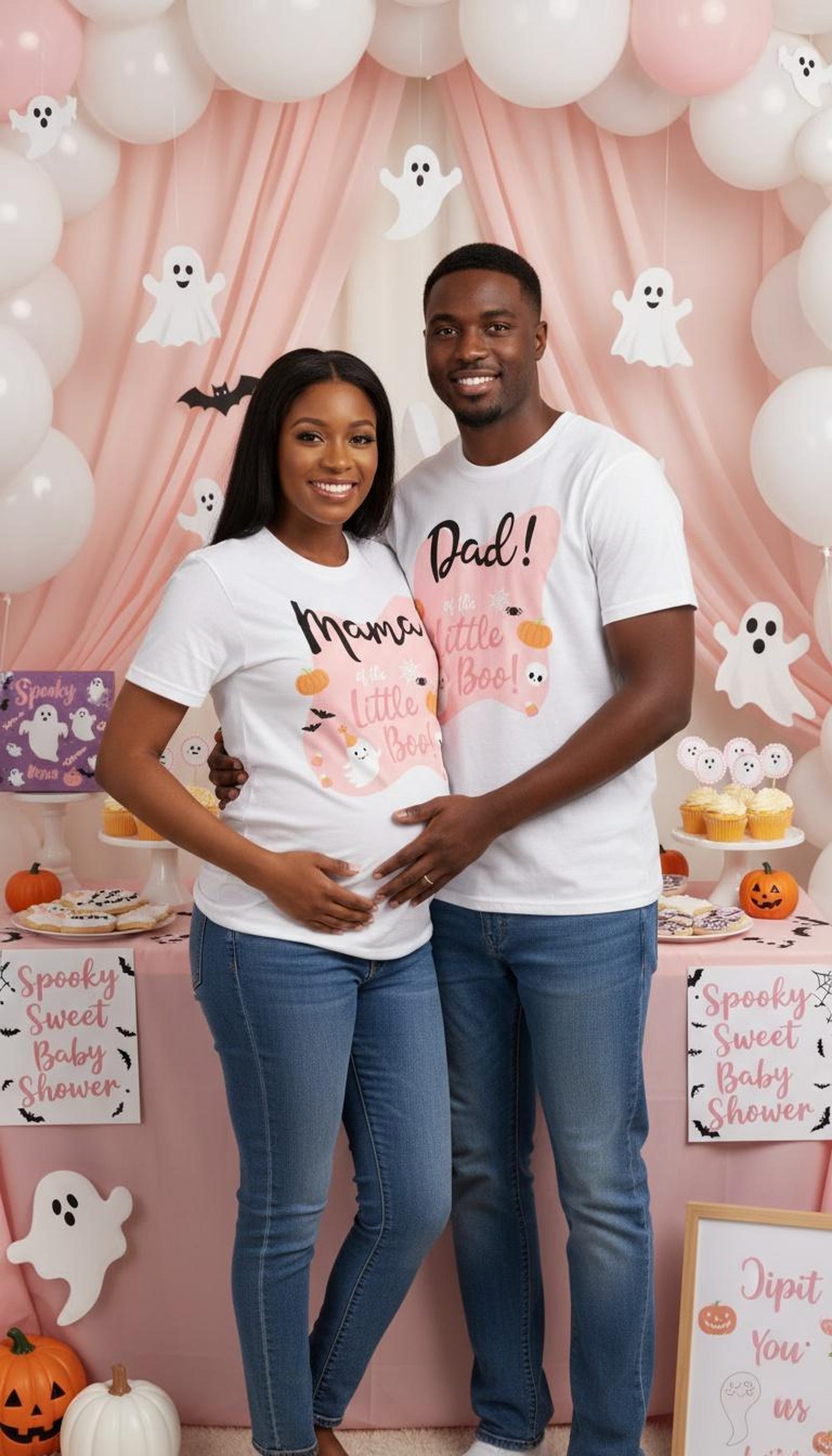 Little Boo is Almost Due Family Shirts - Halloween Baby Shower Girl ...