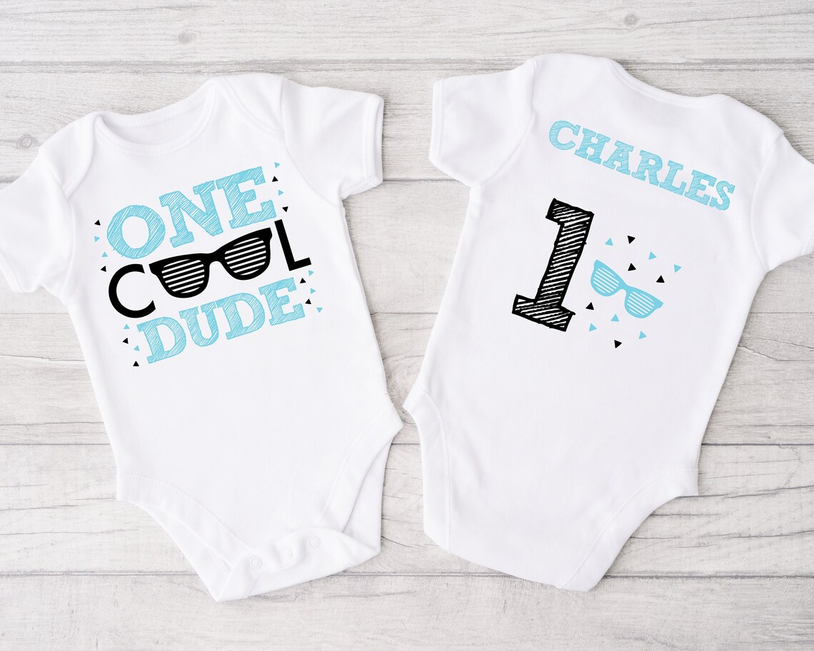 One Cool Dude Birthday Boy Shirt -1st Birthday Boy Outfit, Cool Dude ...