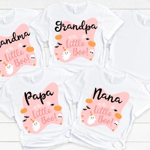 Little Boo is Almost Due Family Shirts - Halloween Baby Shower Girl ...