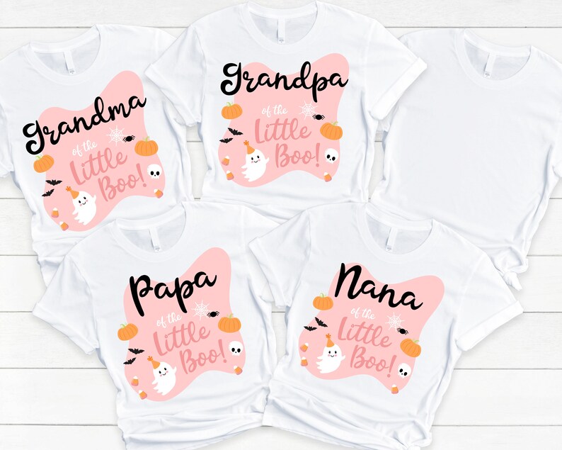 Little Boo is Almost Due Family Shirts - Halloween Baby Shower Girl ...