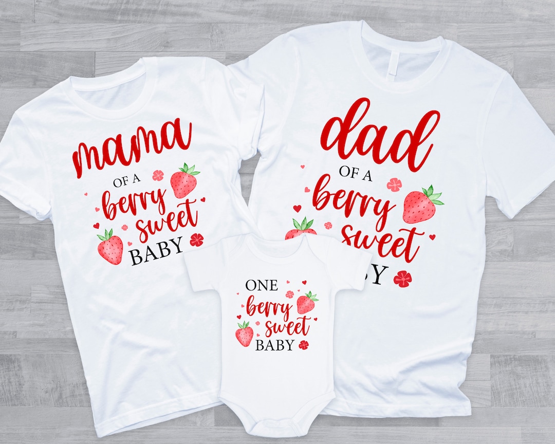 Berry Sweet Family T-shirts for Baby Shower - Summer Strawberry, Berry ...