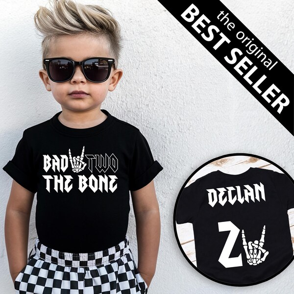 Bad TWO the Bone Birthday Family Shirts -2nd Birthday Boy, Rock N Roll ...
