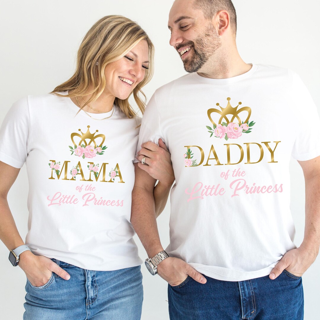 Princess Baby Shower Family Shirts - Pink Gold Princess Baby Girl, Mom ...