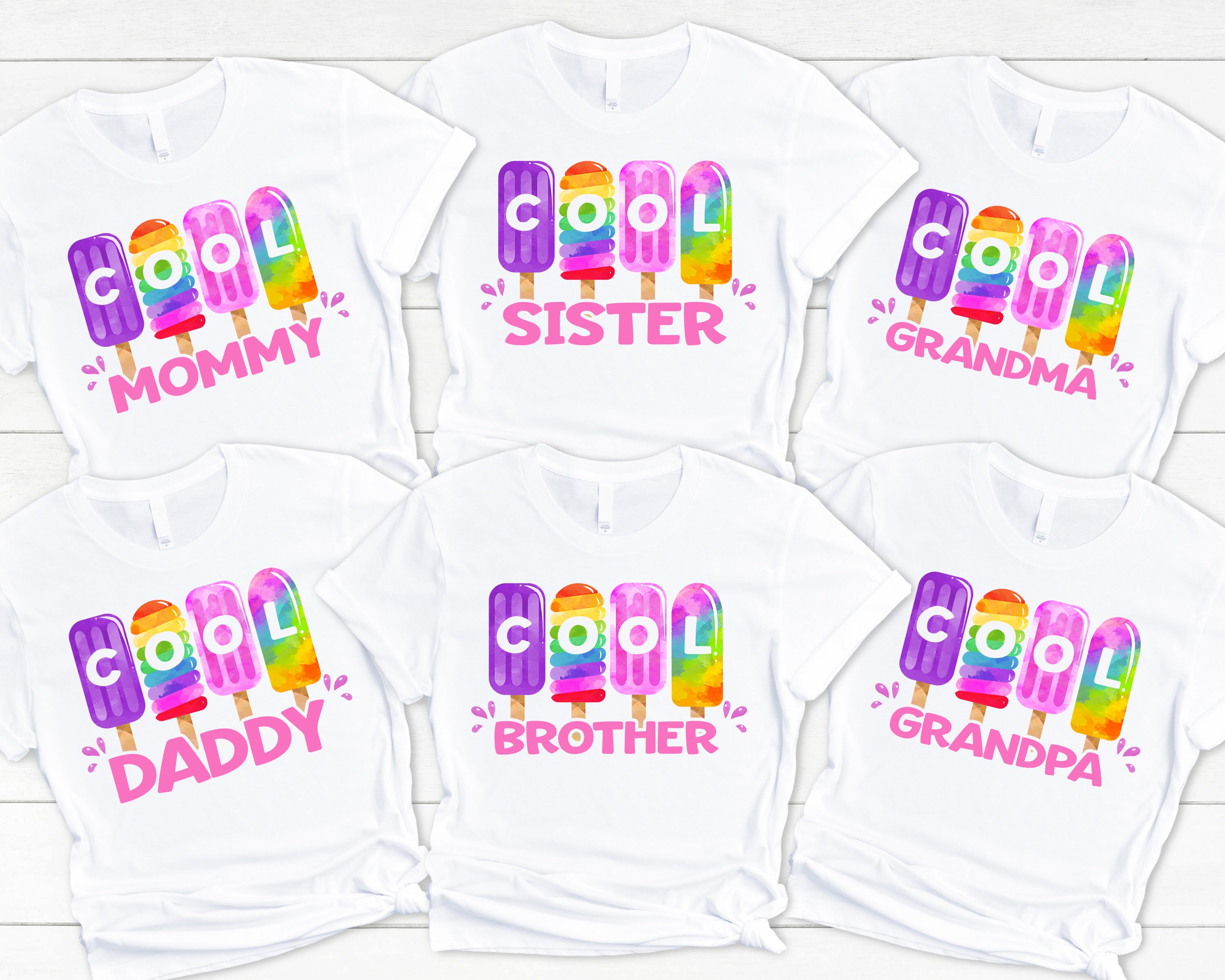Popsicle Birthday Family Shirts - 1st Birthday Girl, Cool One, Ice ...
