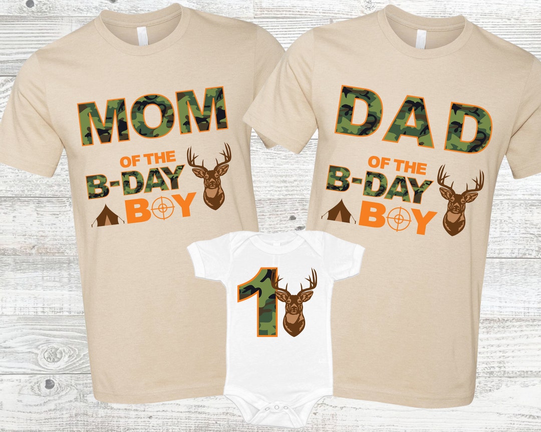 Hunting Camo Birthday Family Shirts - Little Buck, Camoflauge, Mom Dad ...