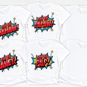 Super Hero Birthday Family Shirts - Super Mom, Super Dad, Comic Book ...