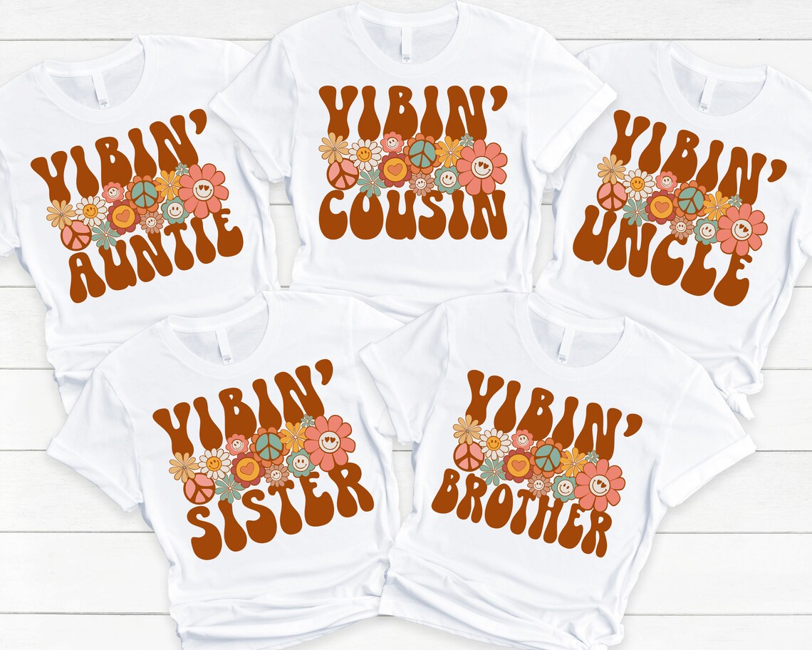 Five is a Vibe Family Shirts - Vibin' Mama Daddy, 5th Birthday Shirt ...