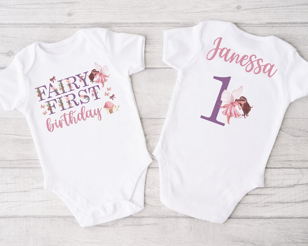 Fairy First Birthday T Shirt - Pink Purple Fairy, 1st Birthday Shirt ...