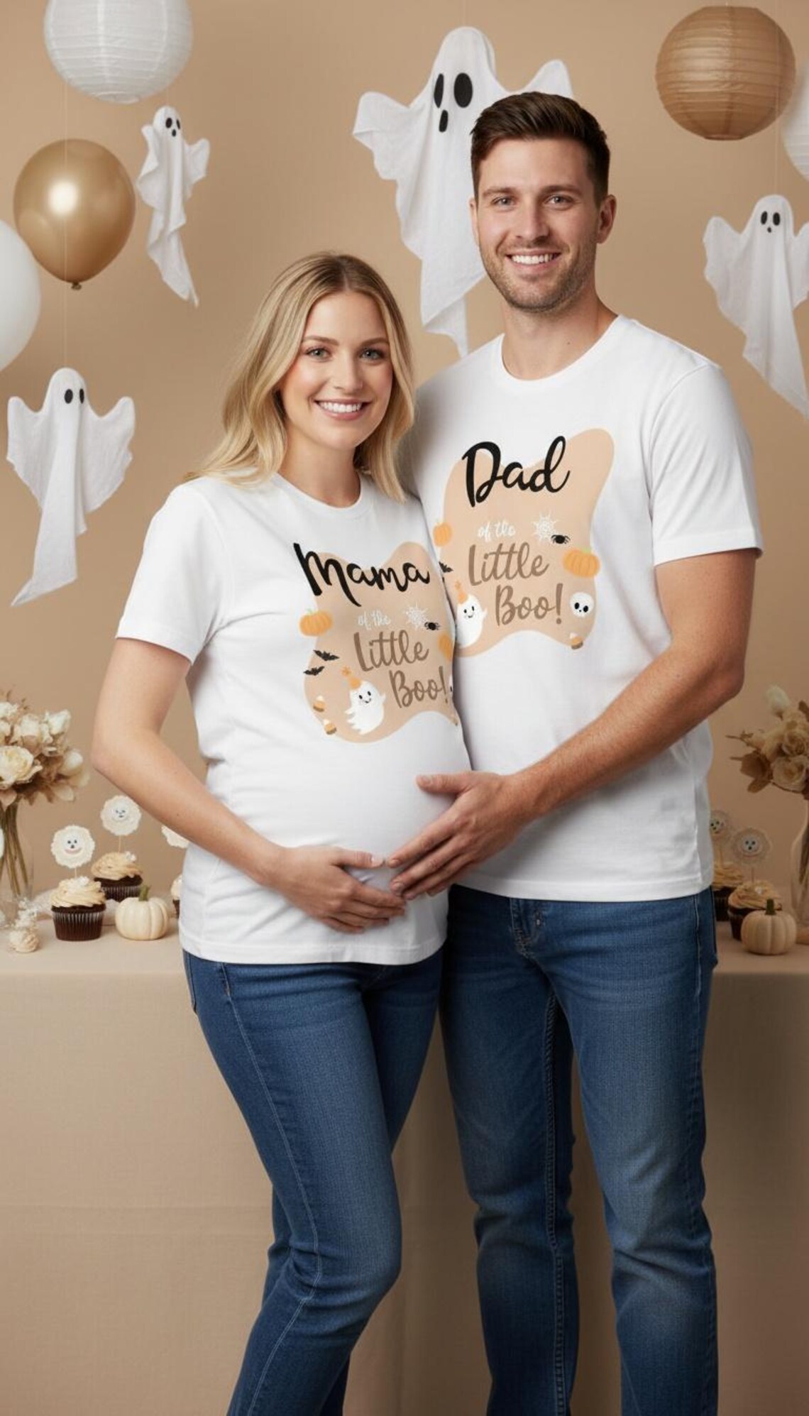 Little Boo is Almost Due Family Shirts - Halloween Baby Shower, Gender ...