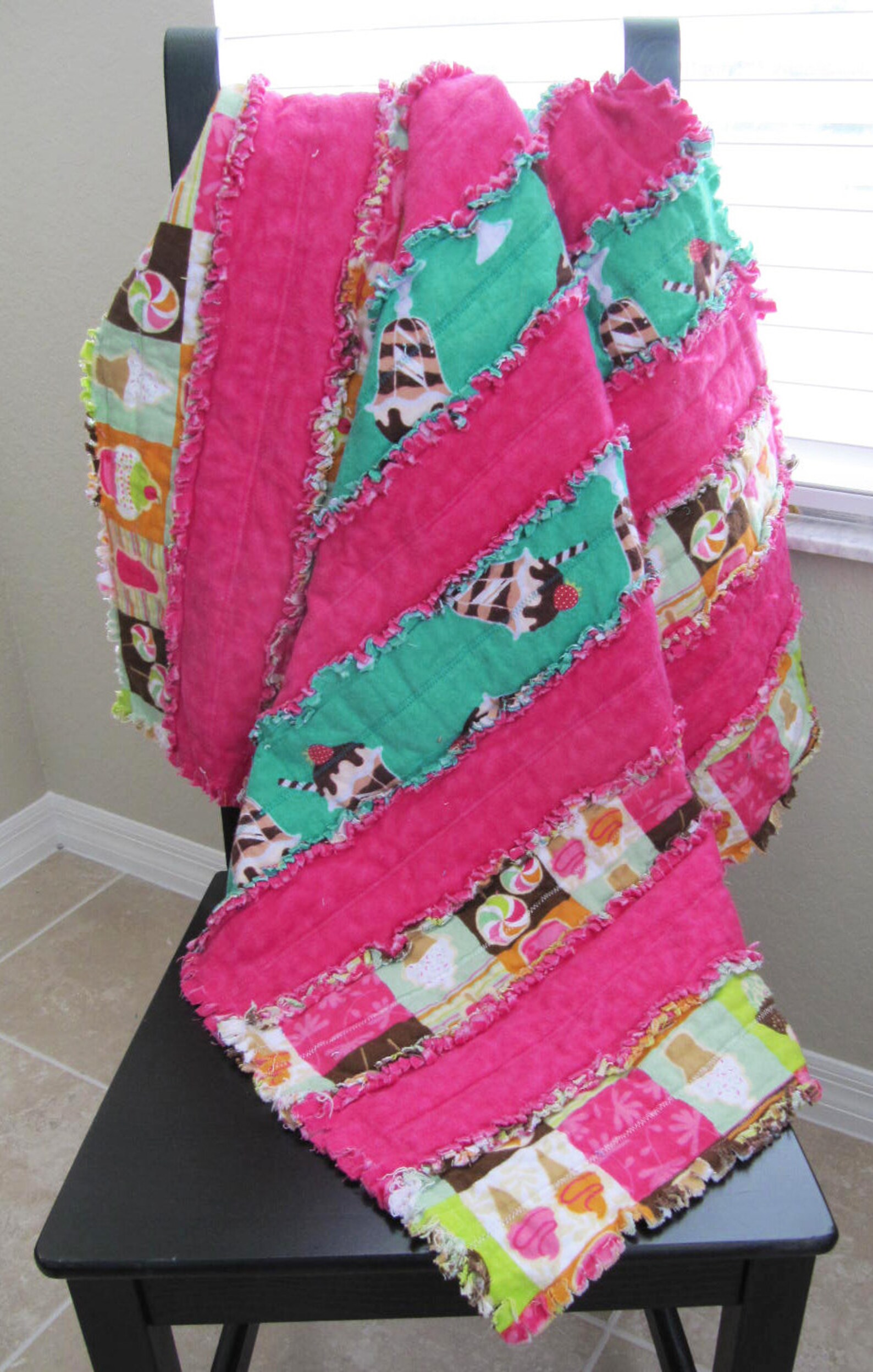 Baby Girl's Crib Size Rag Quilt Candy Hot Pink - Etsy