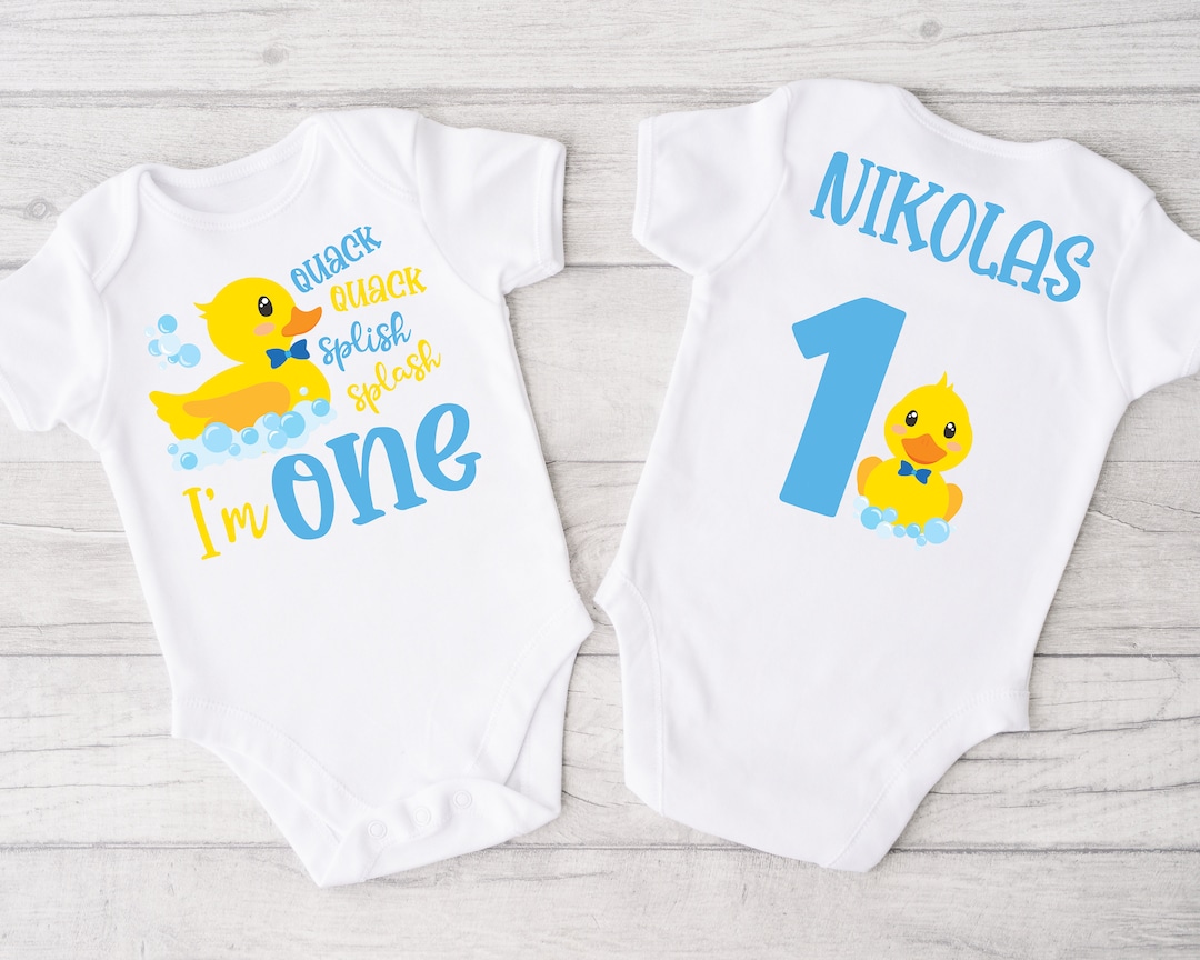 Rubber Ducky 1st Birthday Boy Bodysuit - First Birthday, Oh Duck Outfit ...