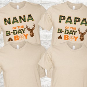 Hunting Camo Birthday Family Shirts - Little Buck, Camoflauge, Mom Dad ...