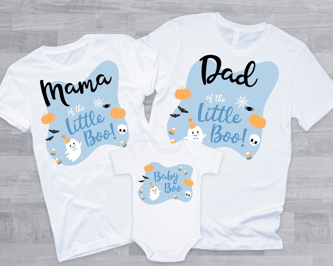Little Boo is Almost Due Family Shirts - Halloween Baby Shower Boy ...