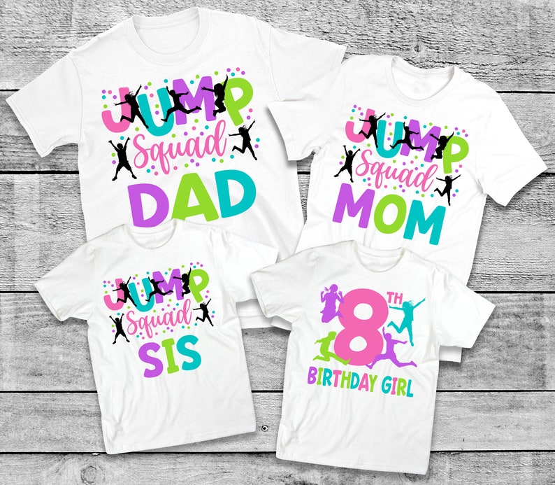 JUMP Birthday Family Shirts Trampoline Park Birthday Neon - Etsy