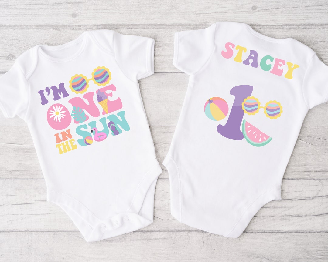 ONE in the Sun Pool Party Birthday Girl Shirt - Splish Splash, 1st ...